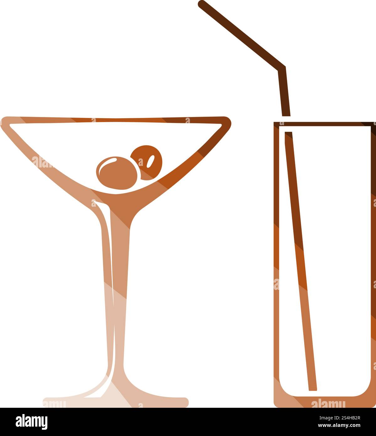 Coctail Glasses Icon. Flat Color Ladder Design. Vector Illustration ...