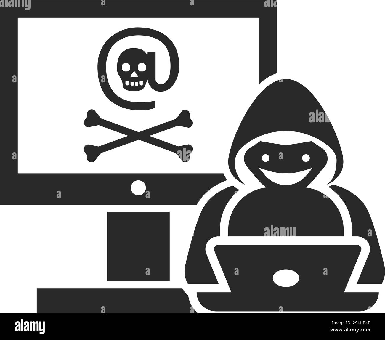 Hacker activity icon. Simple illustration of hacker activity vector icon for web design isolated ...