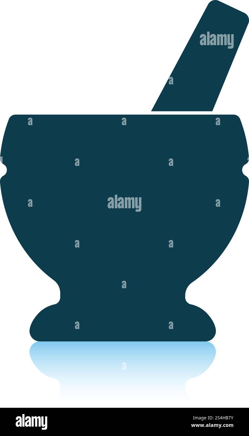 Icon of chemistry mortar. Shadow reflection design. Vector illustration ...