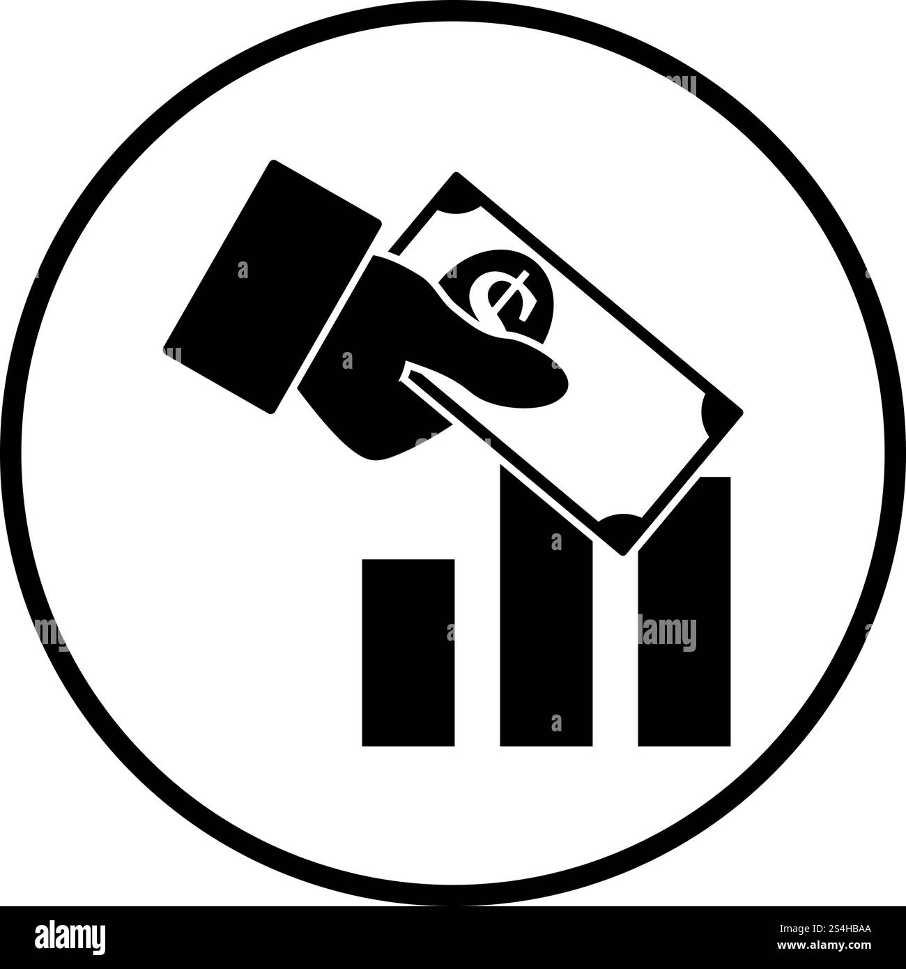 Investment Icon. Thin Circle Stencil Design. Vector Illustration Stock ...