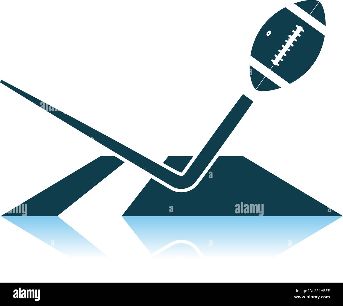 American Football Touchdown Icon. Shadow Reflection Design. Vector ...