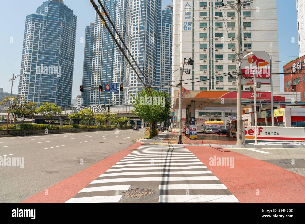 Busan, South Korea - May 25, 2017: a street-level view of an SK gas station in Busan Stock Photo ...