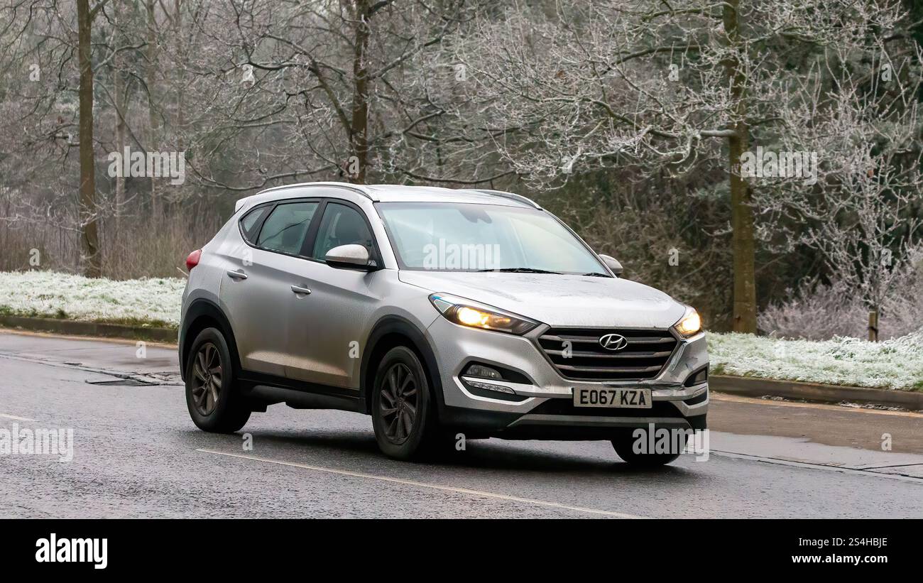 Milton Keynes,UK - Jan 12th 2025: 2017 Hyundai Tucson diesel SUV car ...