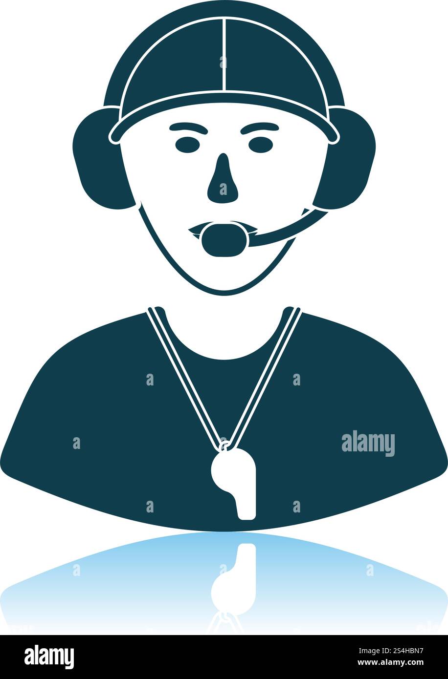American Football Coach Icon. Shadow Reflection Design. Vector ...