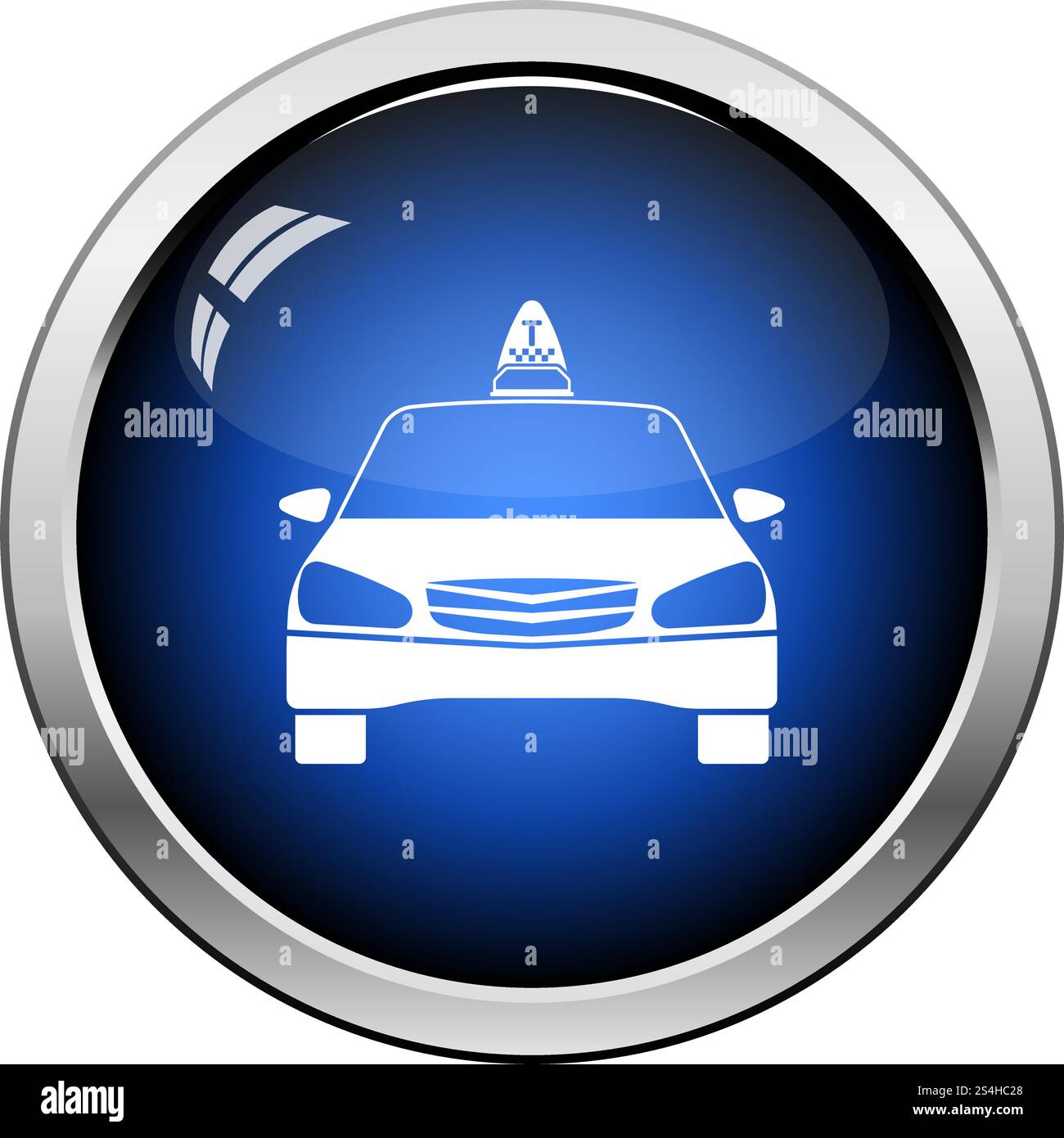 Taxi icon front view. Glossy Button Design. Vector Illustration Stock ...