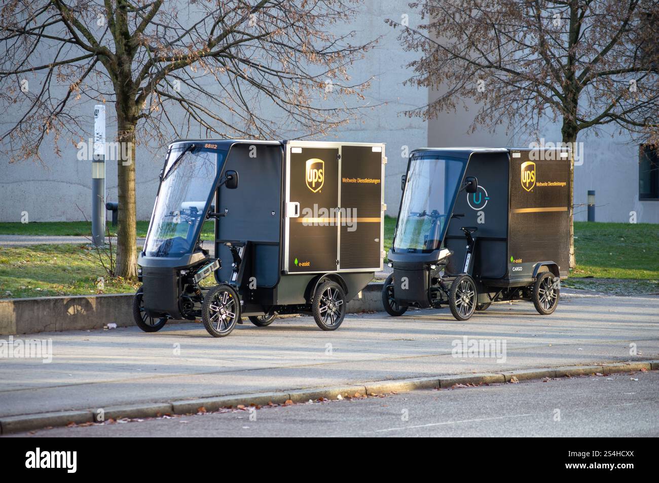 MUNICH, GERMANY - DECEMBER 2, 2024: UPS delivery service on street in ...