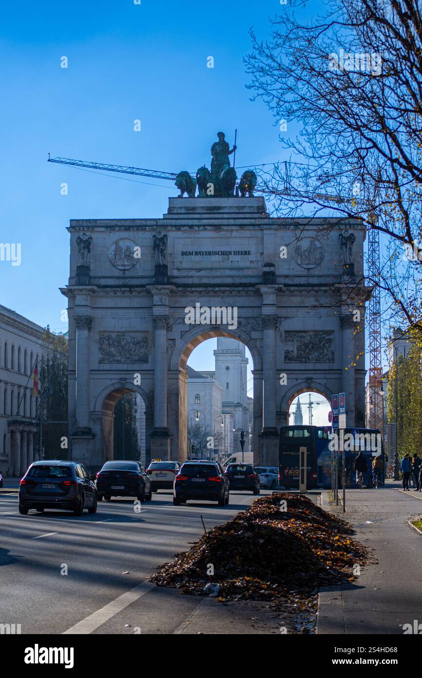 MUNICH, GERMANY - DECEMBER 1, 2024: Victory Gate (The Siegestor) is a ...