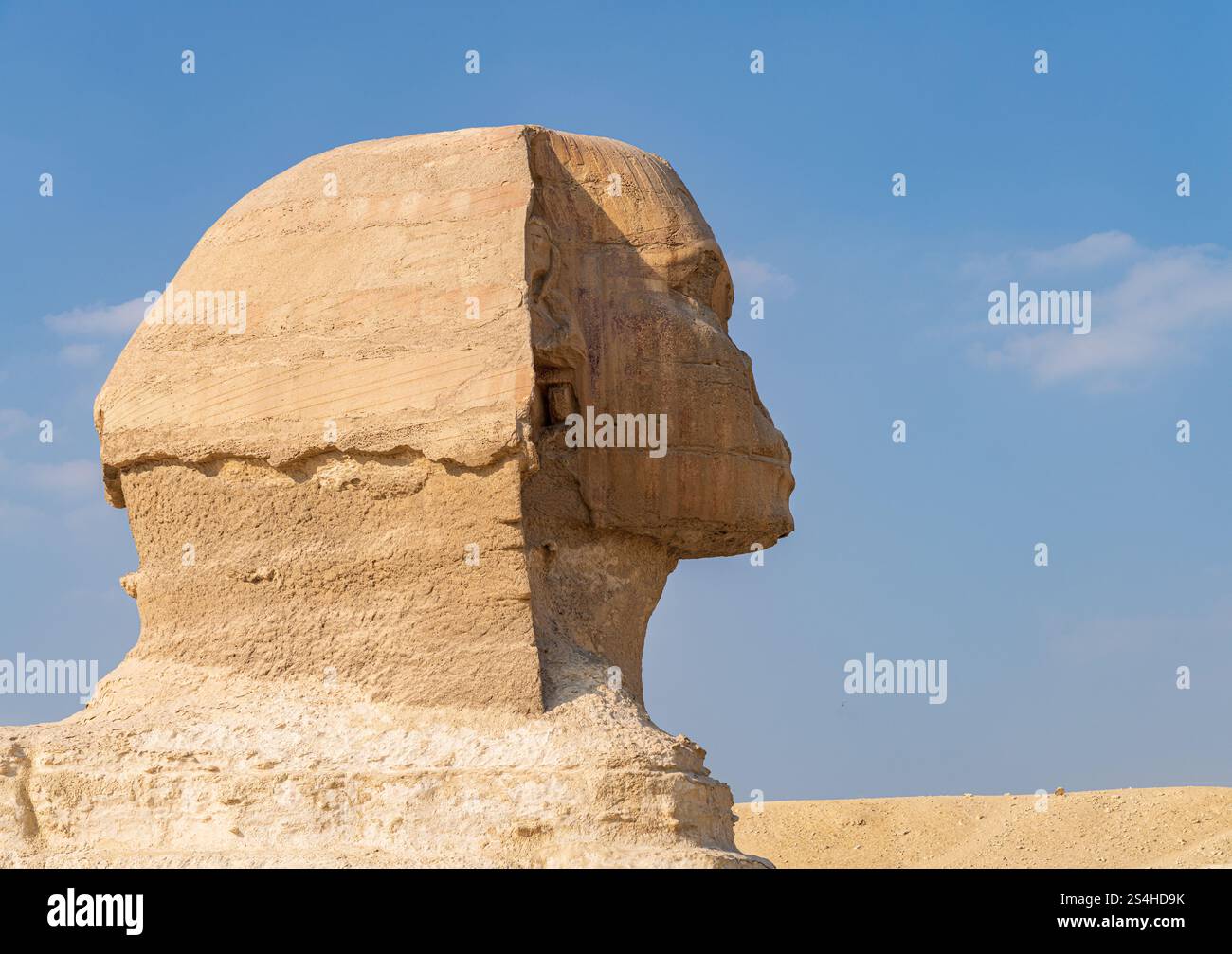 Great pyramid of Giza rises behind the Sphinx near Cairo Egypt Stock ...