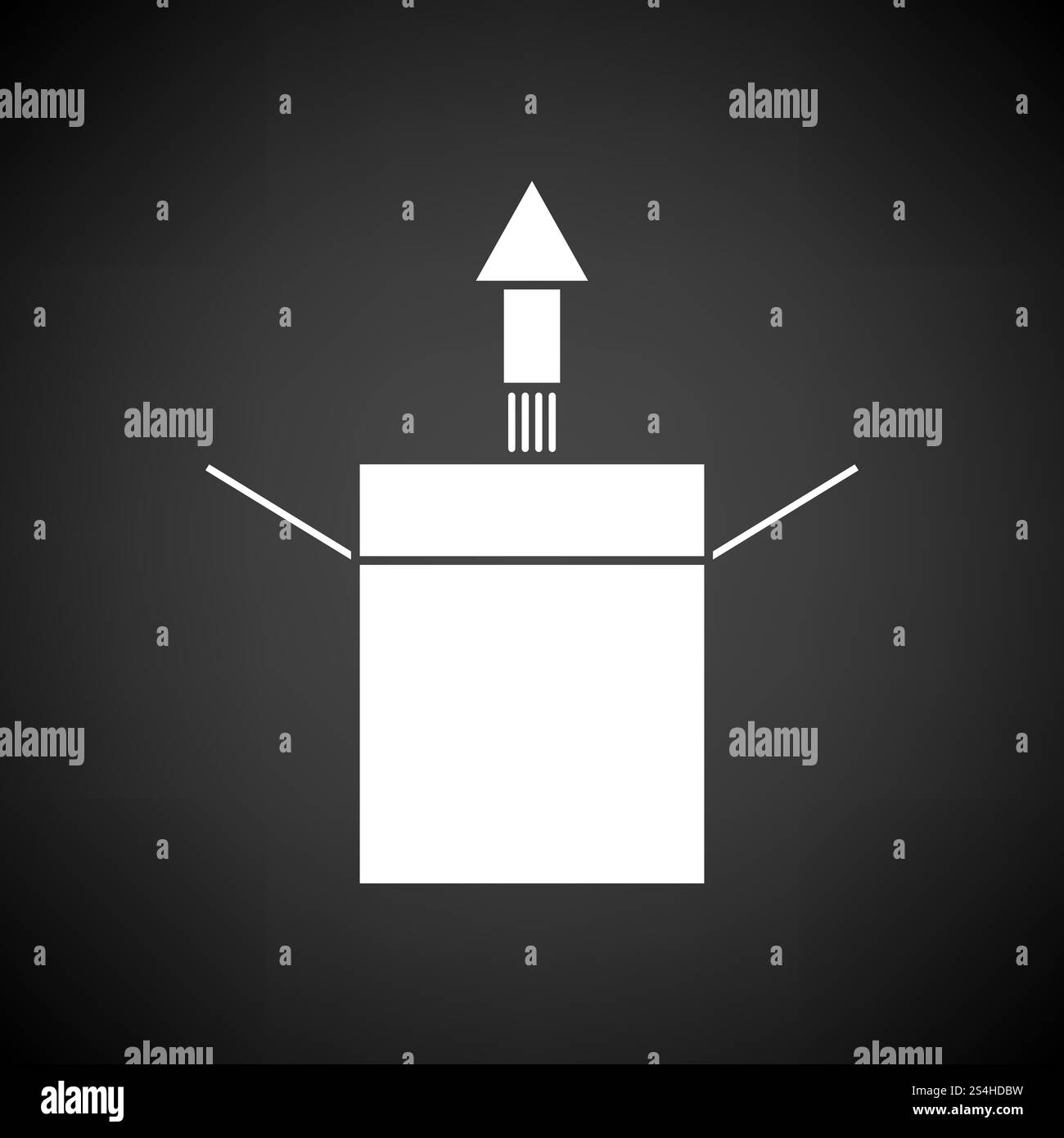 Product Release Icon. White on Black Background. Vector Illustration ...