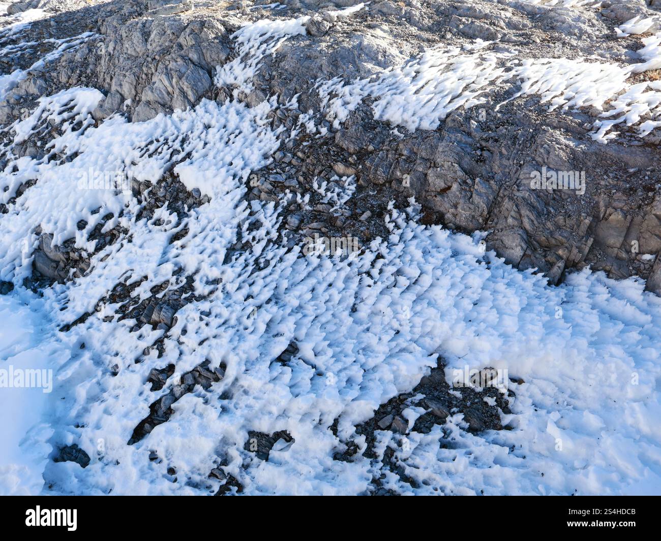 Snow Melting Gradually on The Ground of Mountain Formed A Pattern of ...