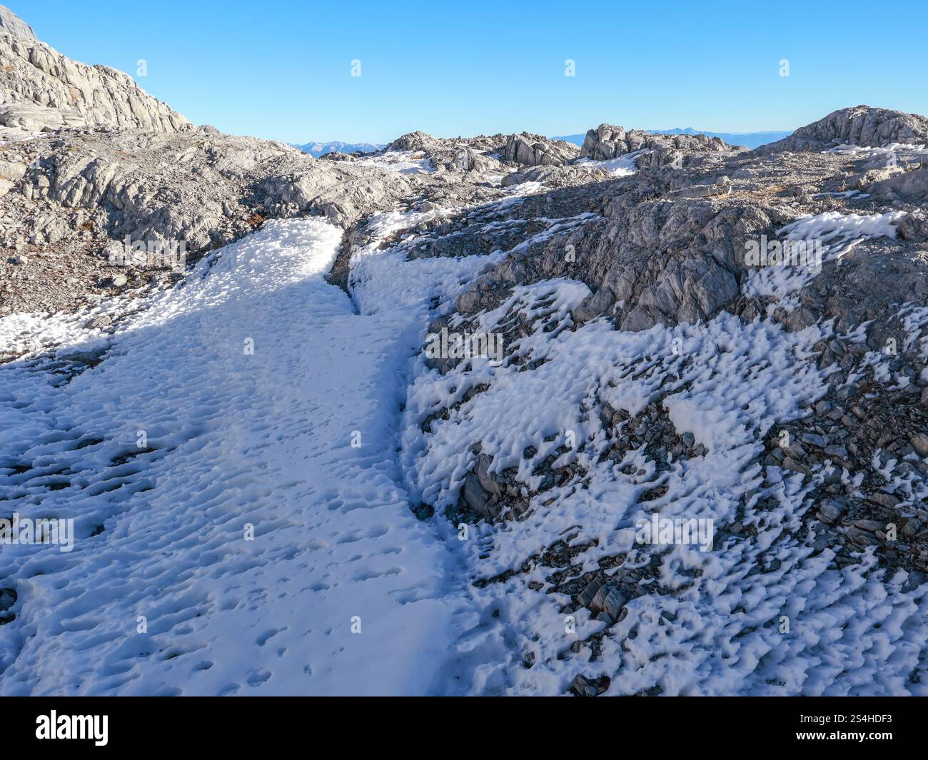 Snow Melting Gradually on The Ground of Mountain Formed A Pattern of ...
