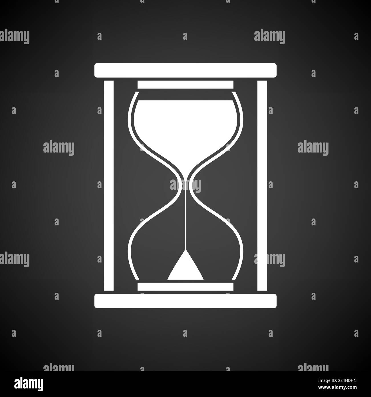 Hourglass Icon. White on Black Background. Vector Illustration Stock ...