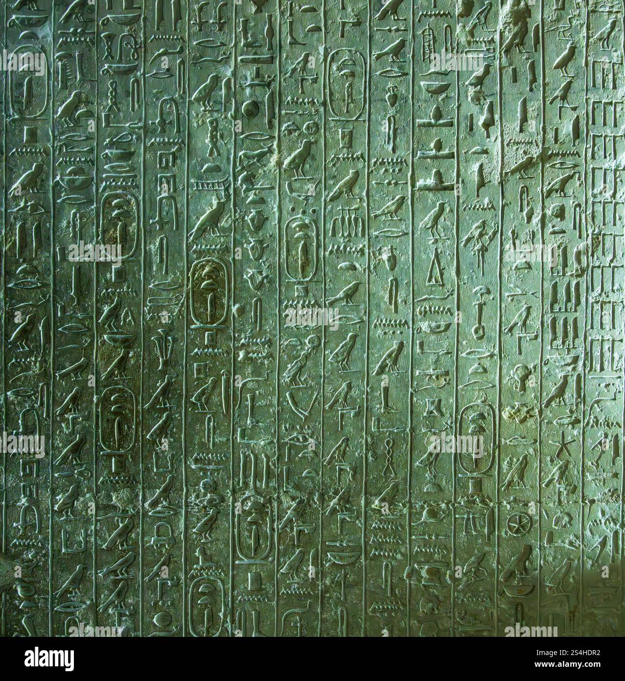 Detail of hieroglyphics on every surface of the tomb of King Teti in ...