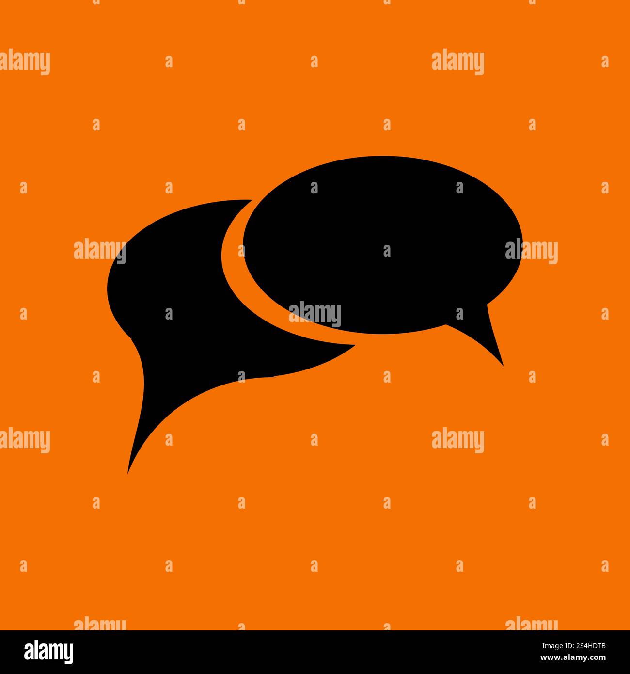 Chat Icon. Black on Orange Background. Vector Illustration Stock Vector ...