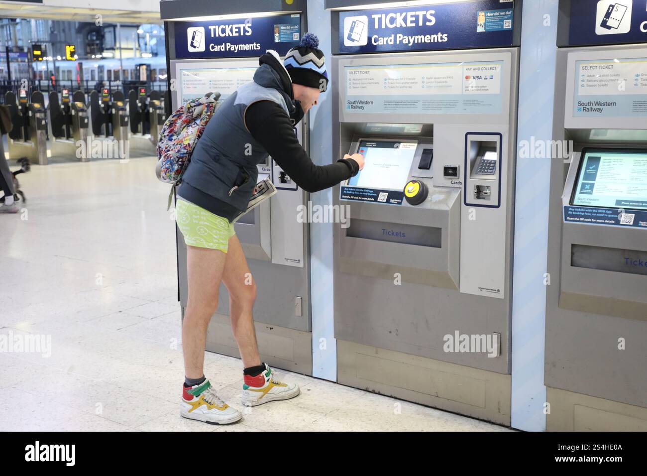 London, England. 12th January 2025. No Trousers Tube Ride 2025 ...