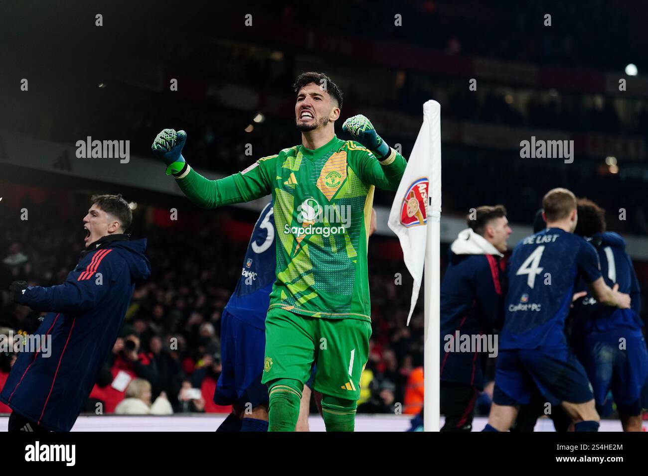 Manchester United goalkeeper Altay Bayindir celebrates after winning ...
