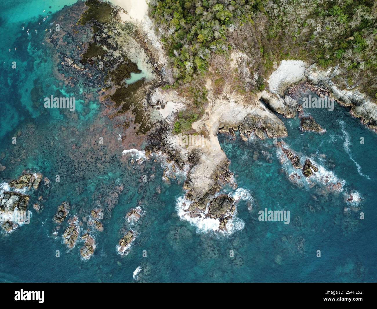 Aerial view of La India beach part of the bay of Cacaluta, part of the ...
