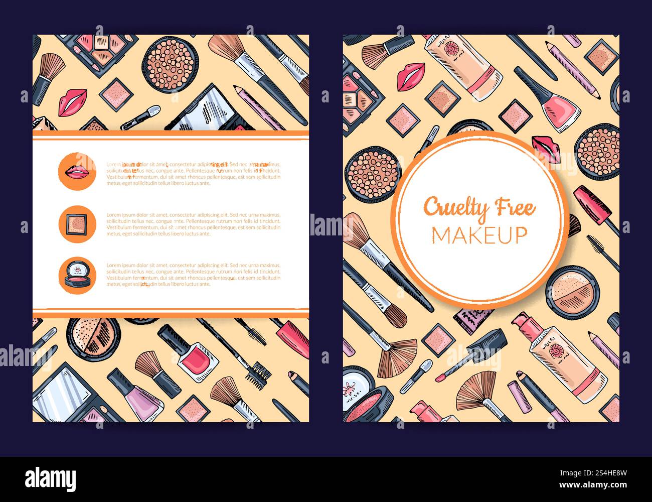 Vector card, flyer, brochure template for beauty brand, presentation ...