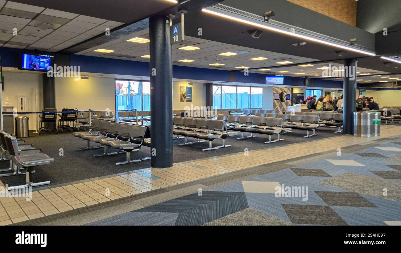People boarding the gate area in the departure terminal of Pittsburgh ...