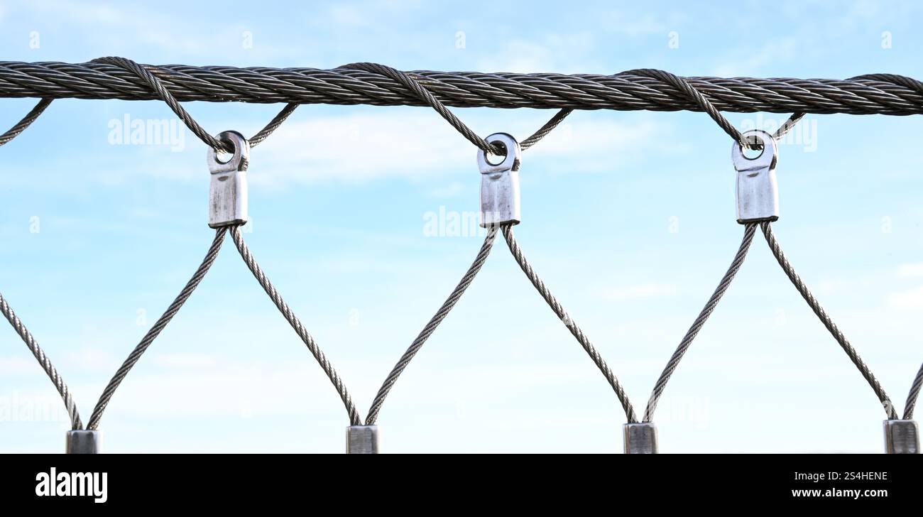 Stainless steel fence cable rope with connecting elements for barrier ...