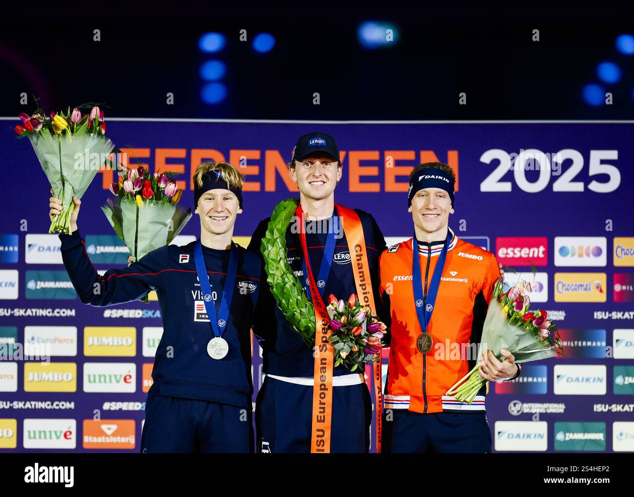 HEERENVEEN - Peder Kongshaug (Norway), Sander Eitrem (Norway) and Beau ...