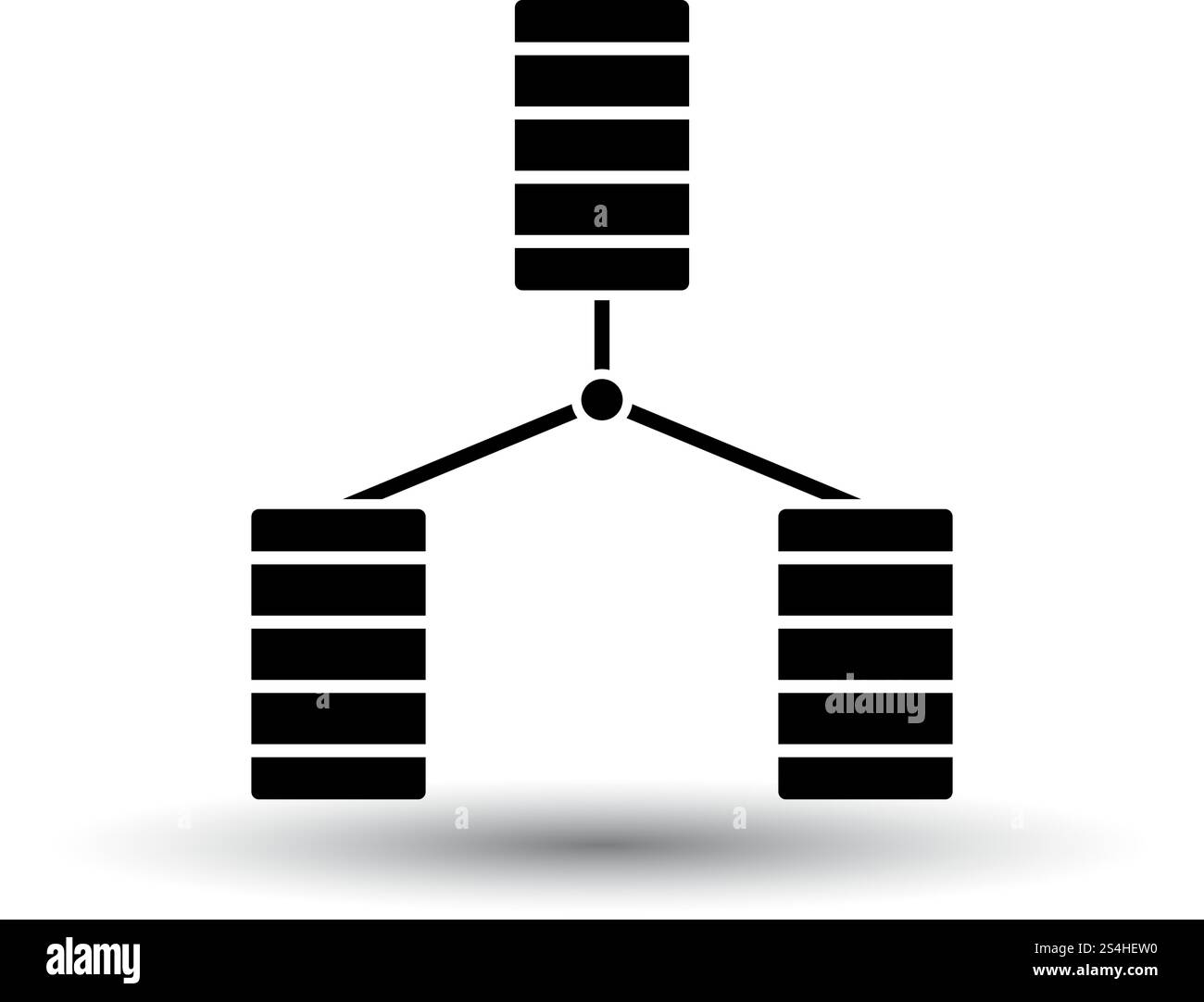 Database Icon. Black on White Background With Shadow. Vector ...
