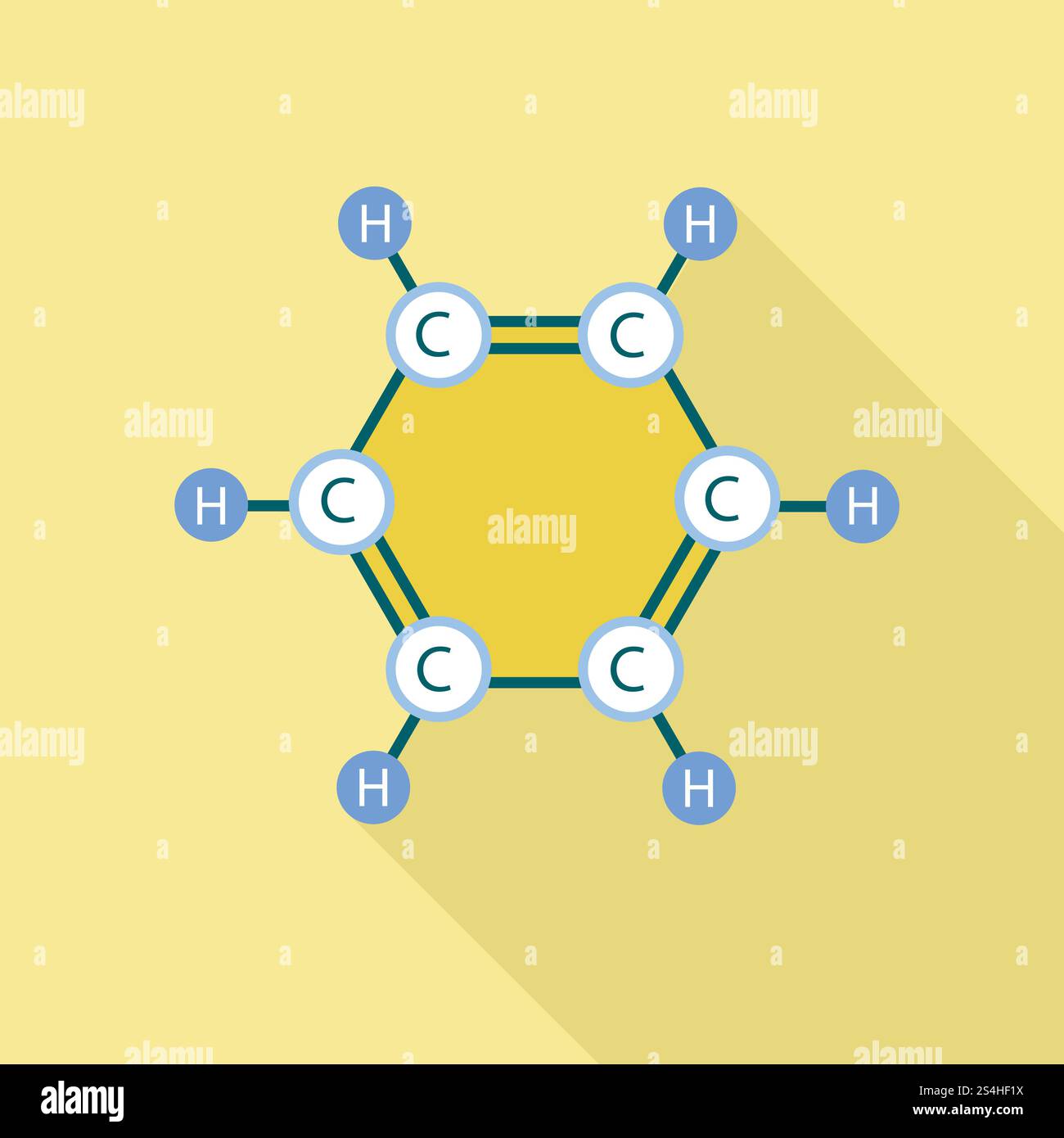 Benzene molecule icon. Flat illustration of benzene molecule vector icon for web design. Benzene ...