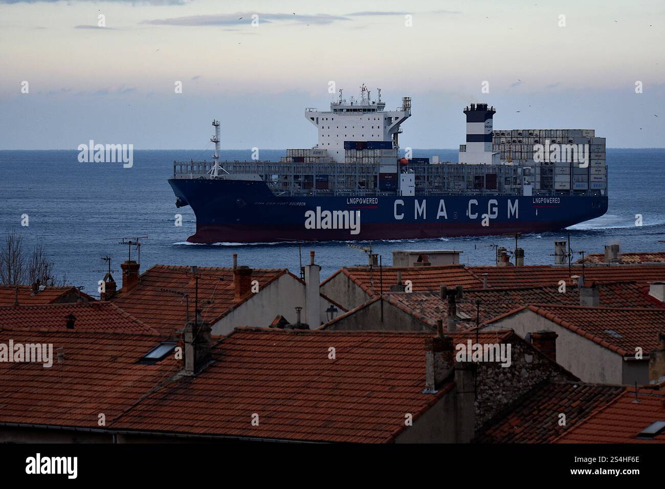 The container ship Fort Bourbon of the company CMA CGM arrives at the ...