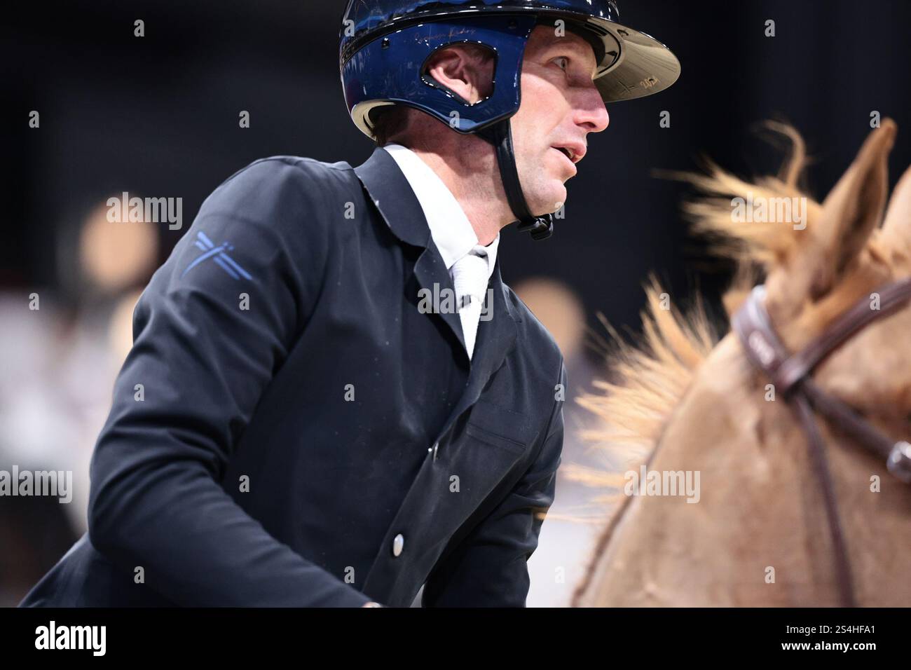 Basel, Switzerland. 12th Jan, 2025. Kevin Staut of France with Vida ...