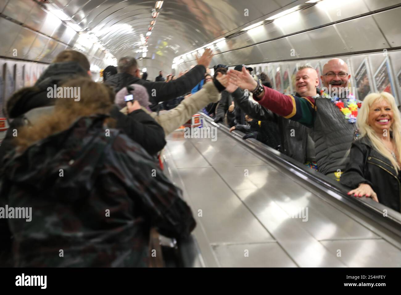 London, England. 12th January 2025. No Trousers Tube Ride 2025 ...