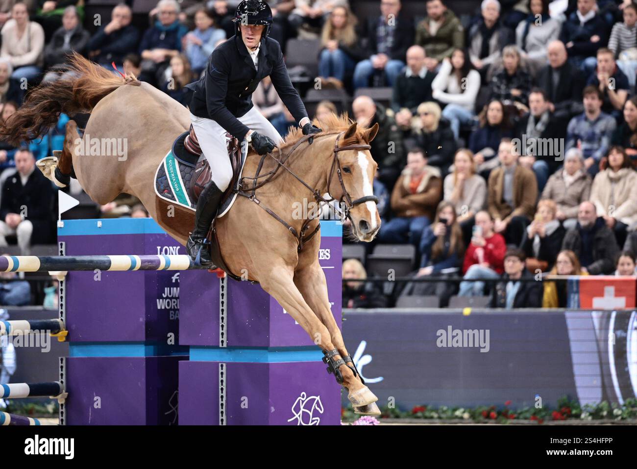 Basel, Switzerland. 12th Jan, 2025. Kevin Staut of France with Vida ...