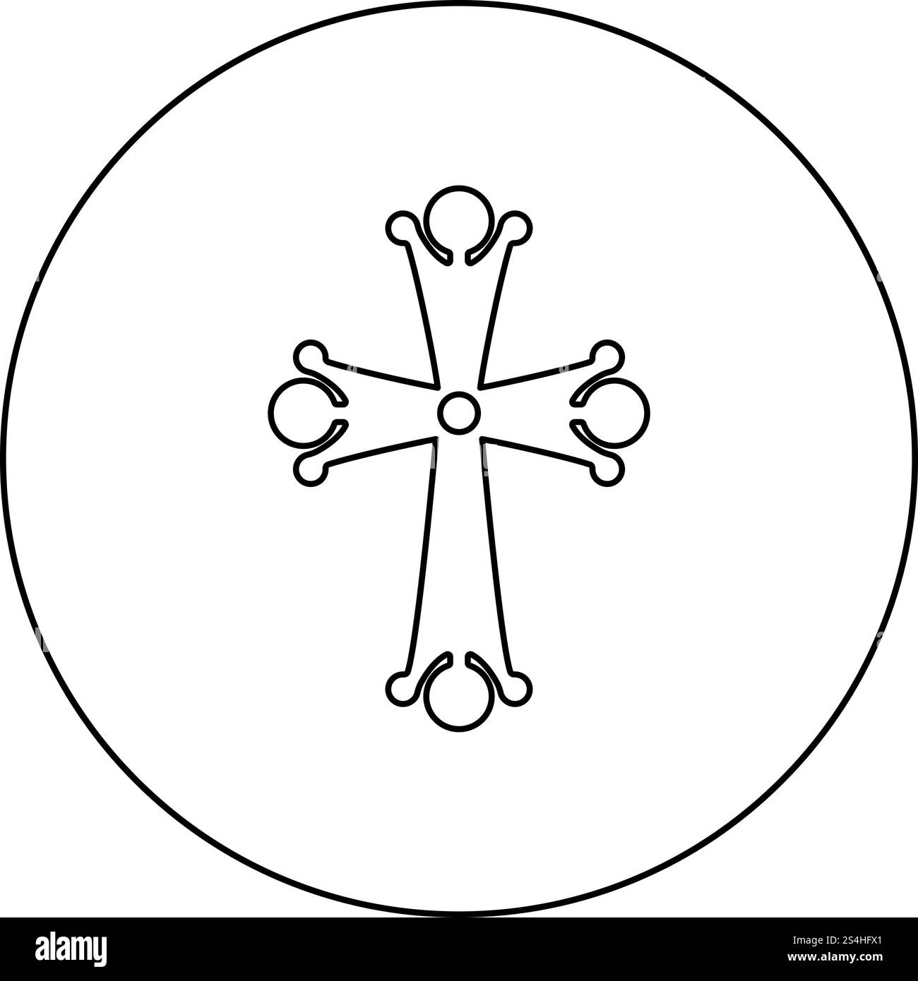 Four pointed cross drop shaped Cross monogram Religious cross icon in ...