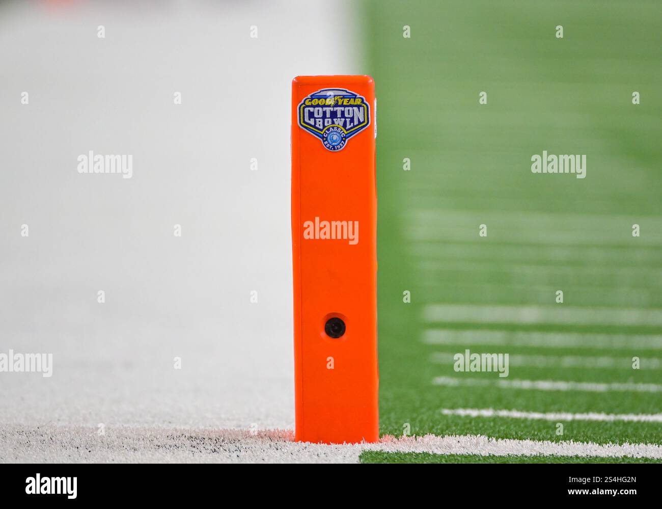 Waco, Texas, USA. 10th Jan, 2025. GoodYear Cotton Bowl goal line pylon ...