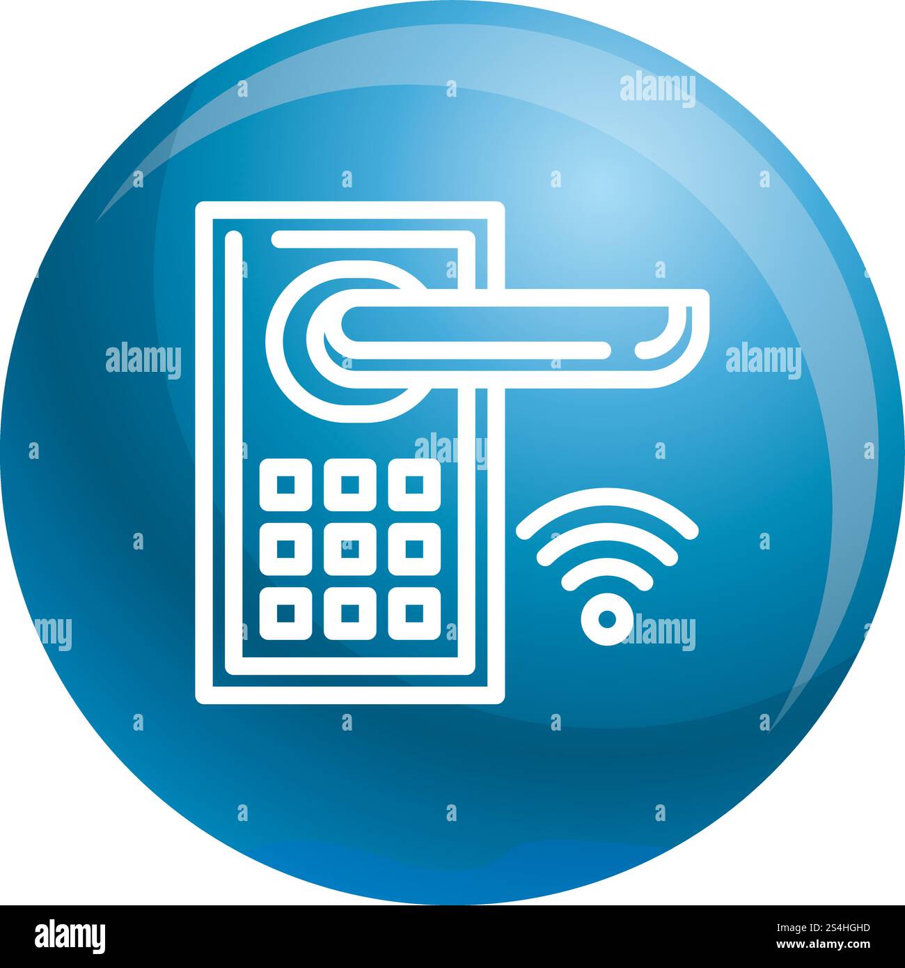 Smart door lock icon. Outline smart door lock vector icon for web ...