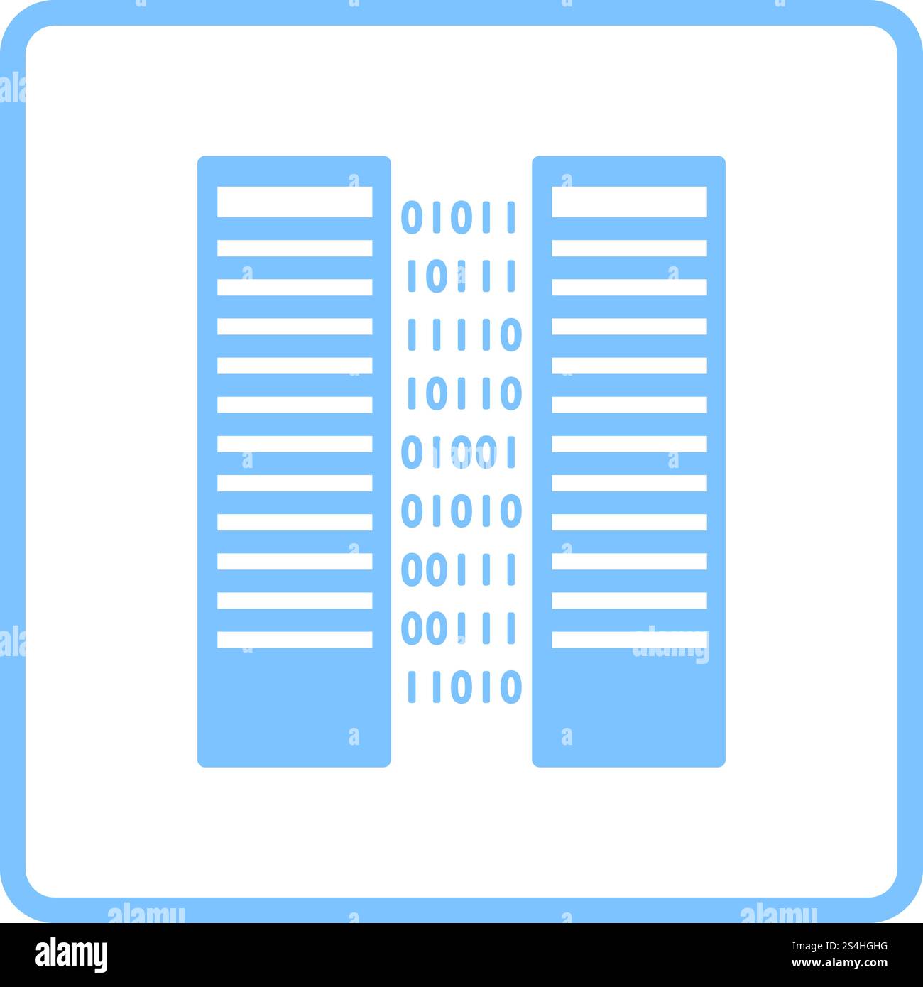 Server Icon. Blue Frame Design. Vector Illustration Stock Vector Image ...