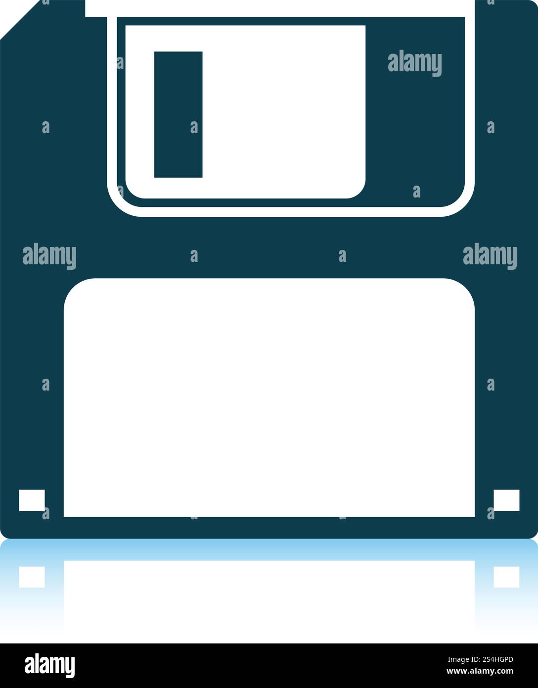 Floppy icon. Shadow reflection design. Vector illustration Stock Vector ...