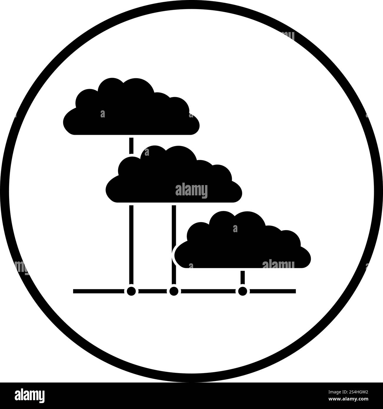 Cloud Network Icon. Thin Circle Stencil Design. Vector Illustration Stock Vector Image & Art - Alamy