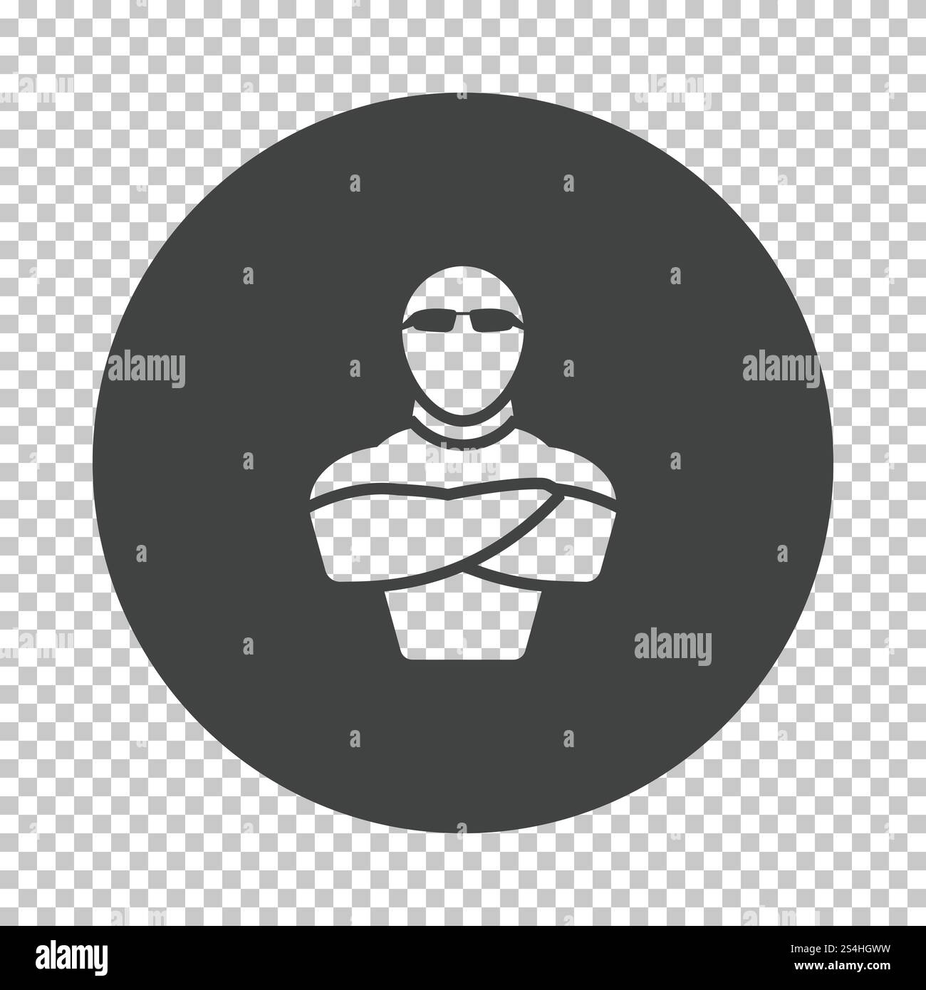 Night club security icon. Subtract stencil design on tranparency grid ...