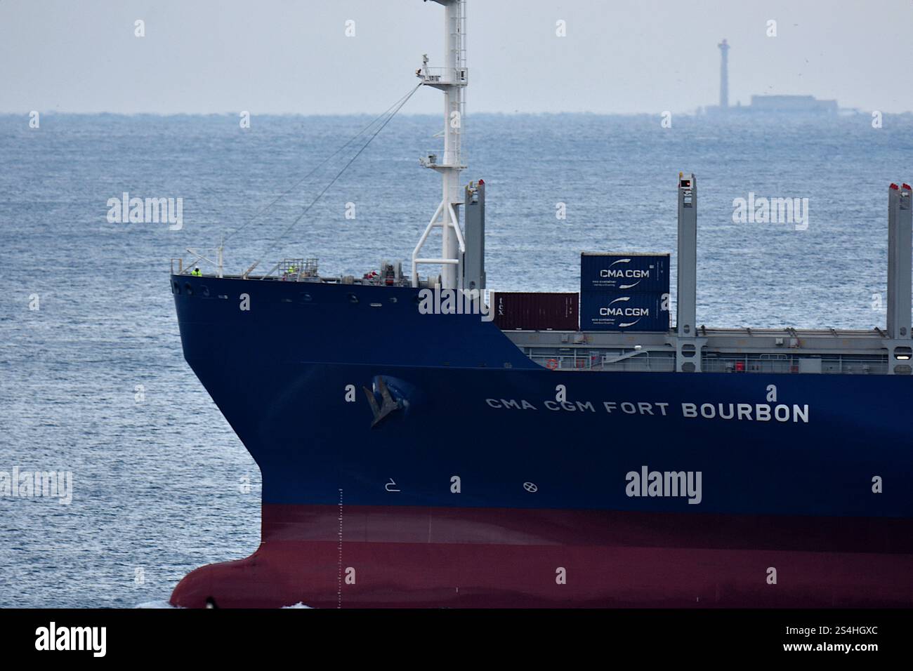January 12, 2025, Marseille, France: The container ship Fort Bourbon of ...