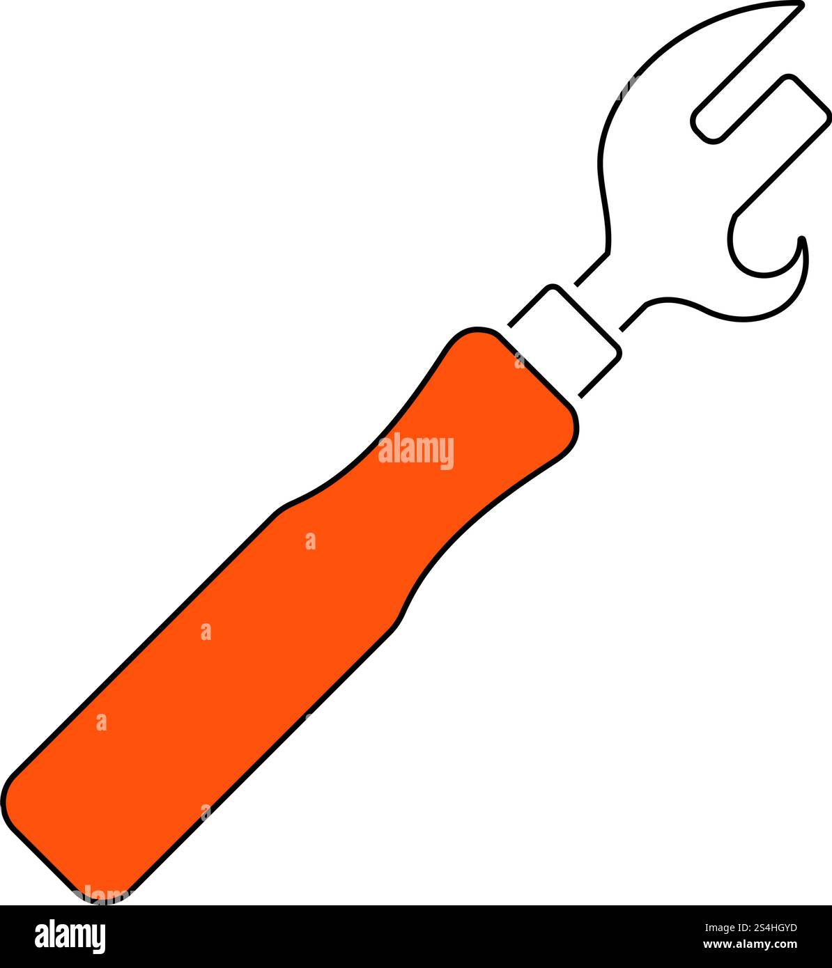 Can Opener Icon. Thin Line With Orange Fill Design. Vector Illustration ...