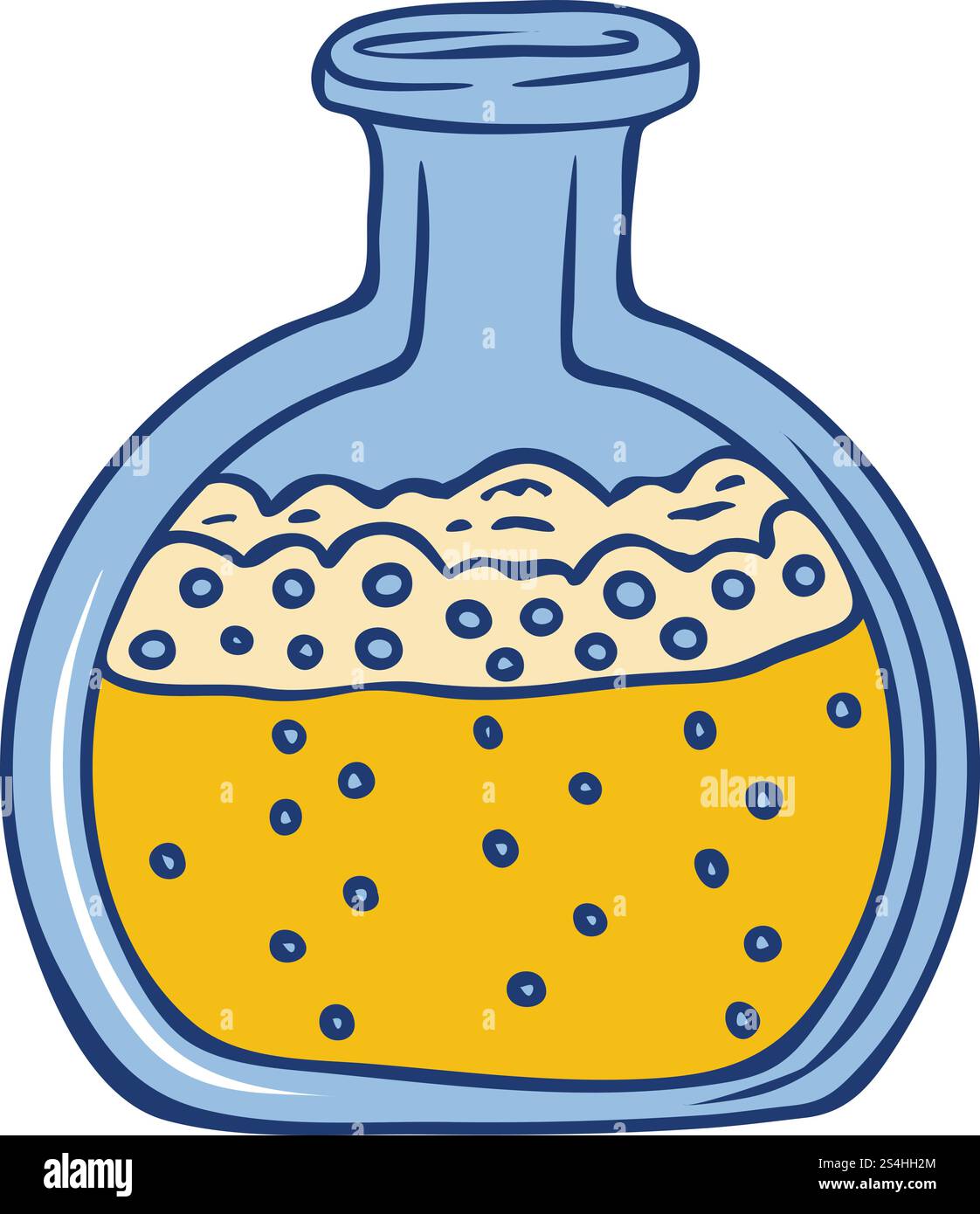 Yellow Chemical Flask Icon Hand Drawn Illustration Of Yellow Chemical Flask Vector Icon For Web