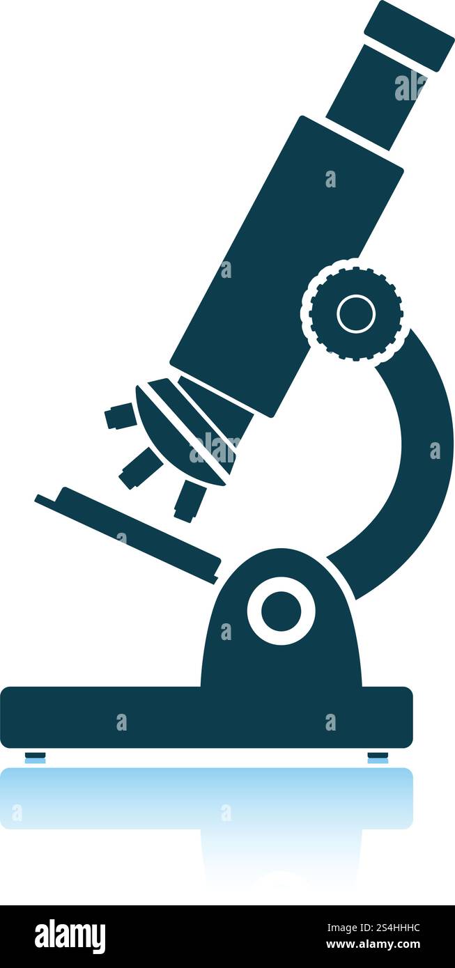 School microscope icon. Shadow reflection design. Vector illustration ...