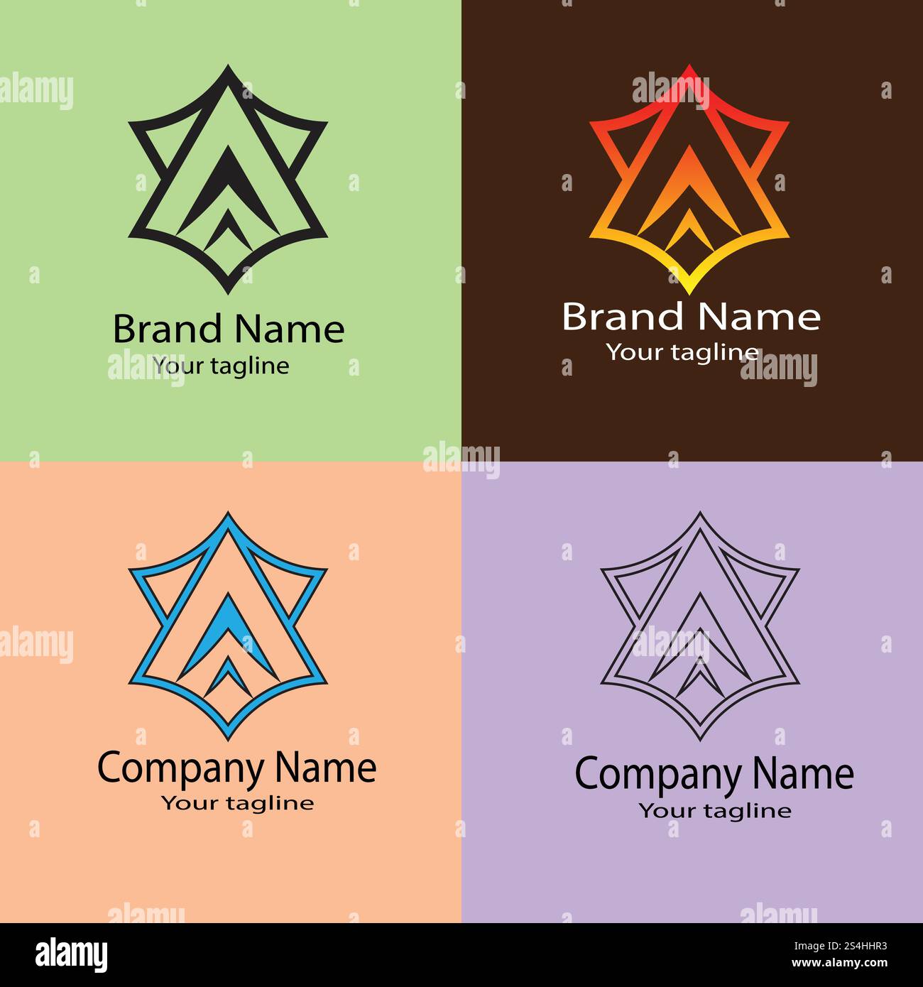 Beautiful Unique logo design with four different designs of the same ...