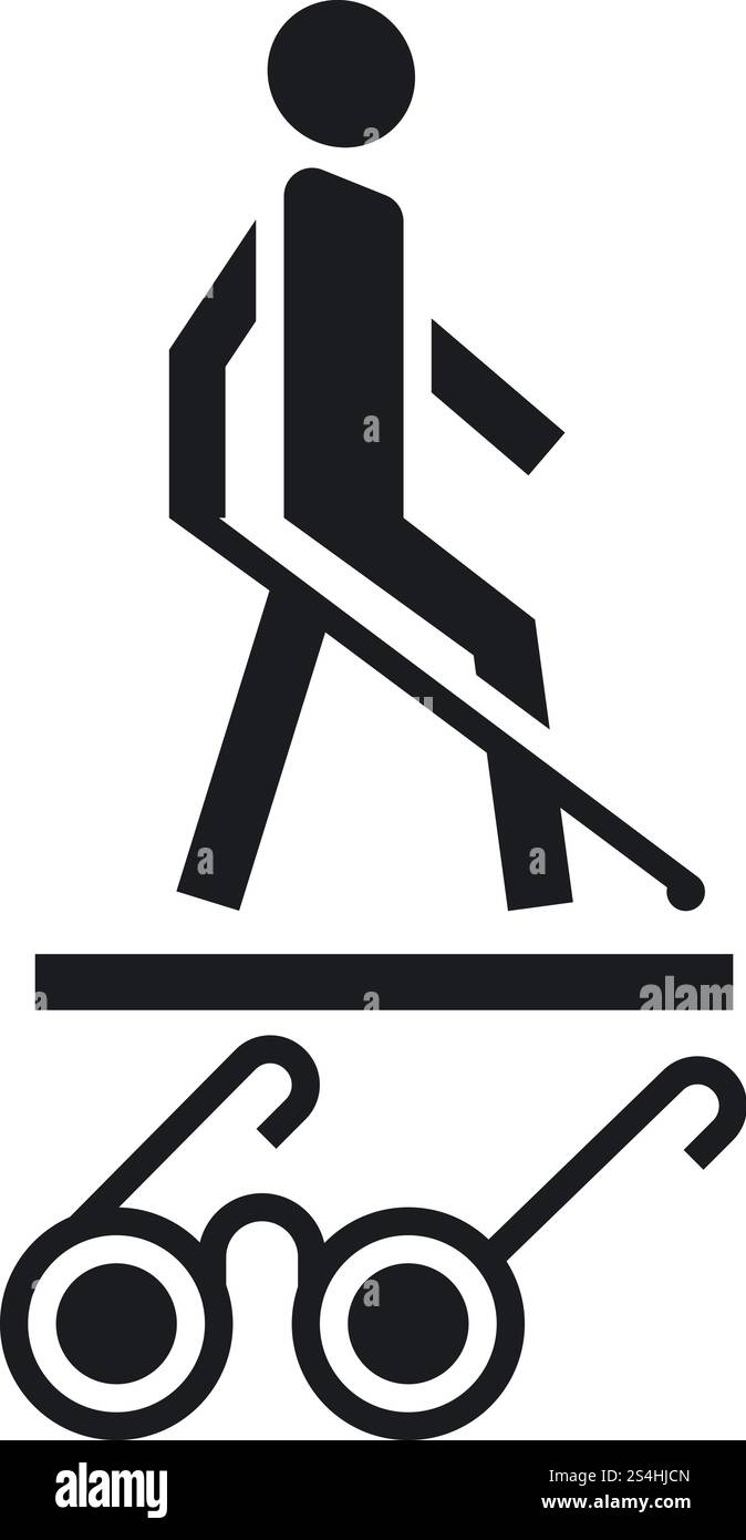 Blind man glasses icon. Simple illustration of blind man glasses vector ...