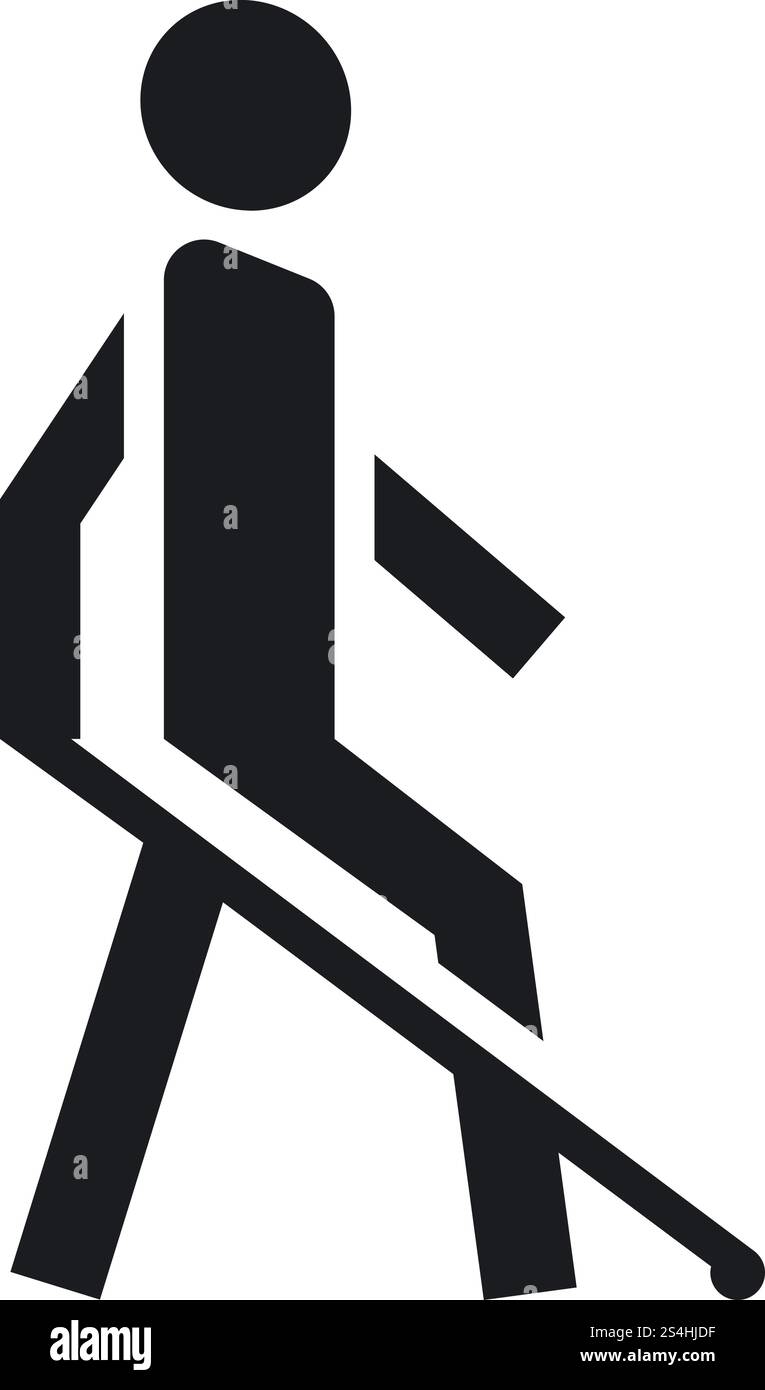 Blind man icon. Simple illustration of blind man vector icon for web ...