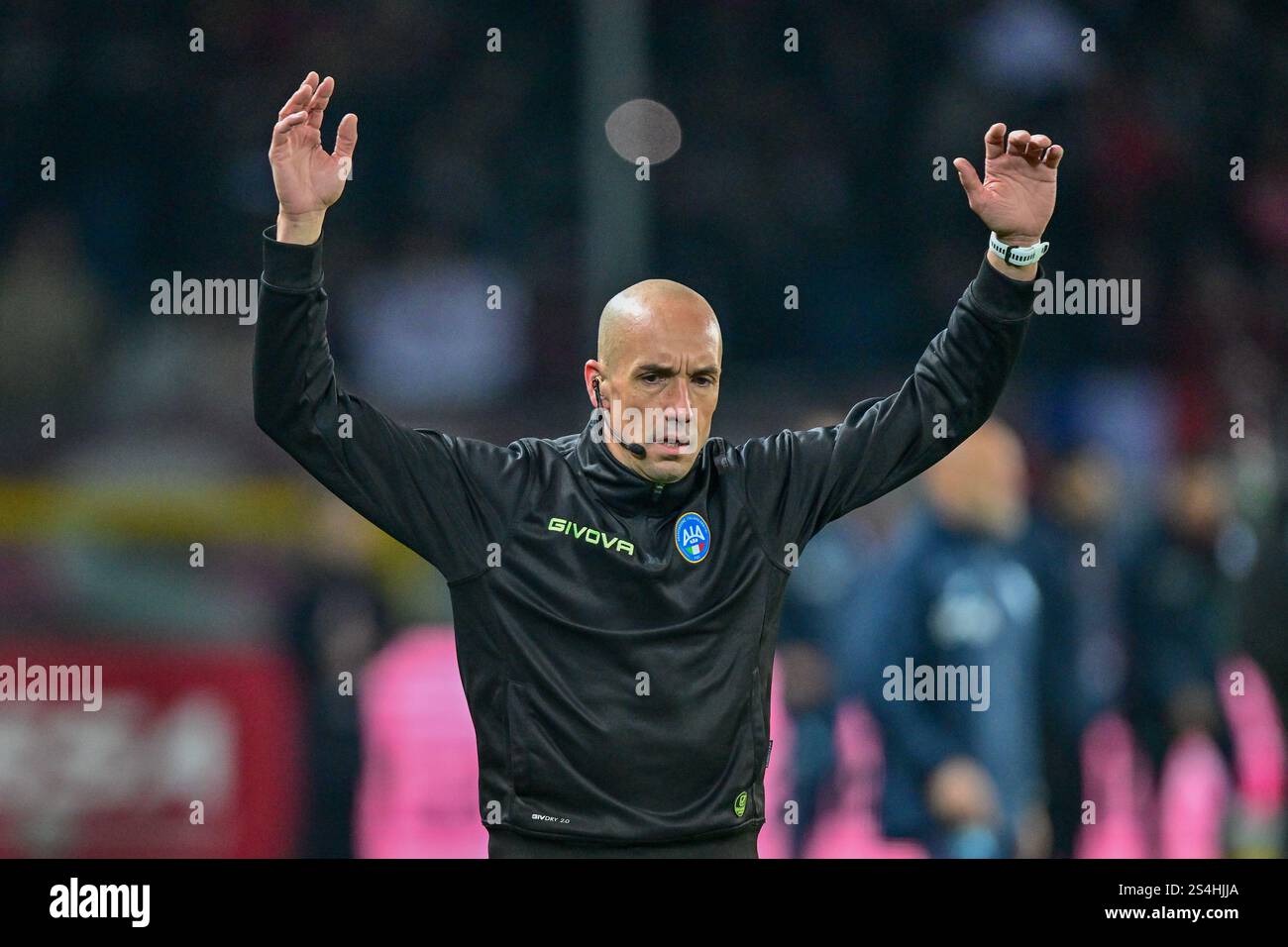 Turin, Italy. 11th Jan, 2025. Referee Michael Fabbri is warming up for ...
