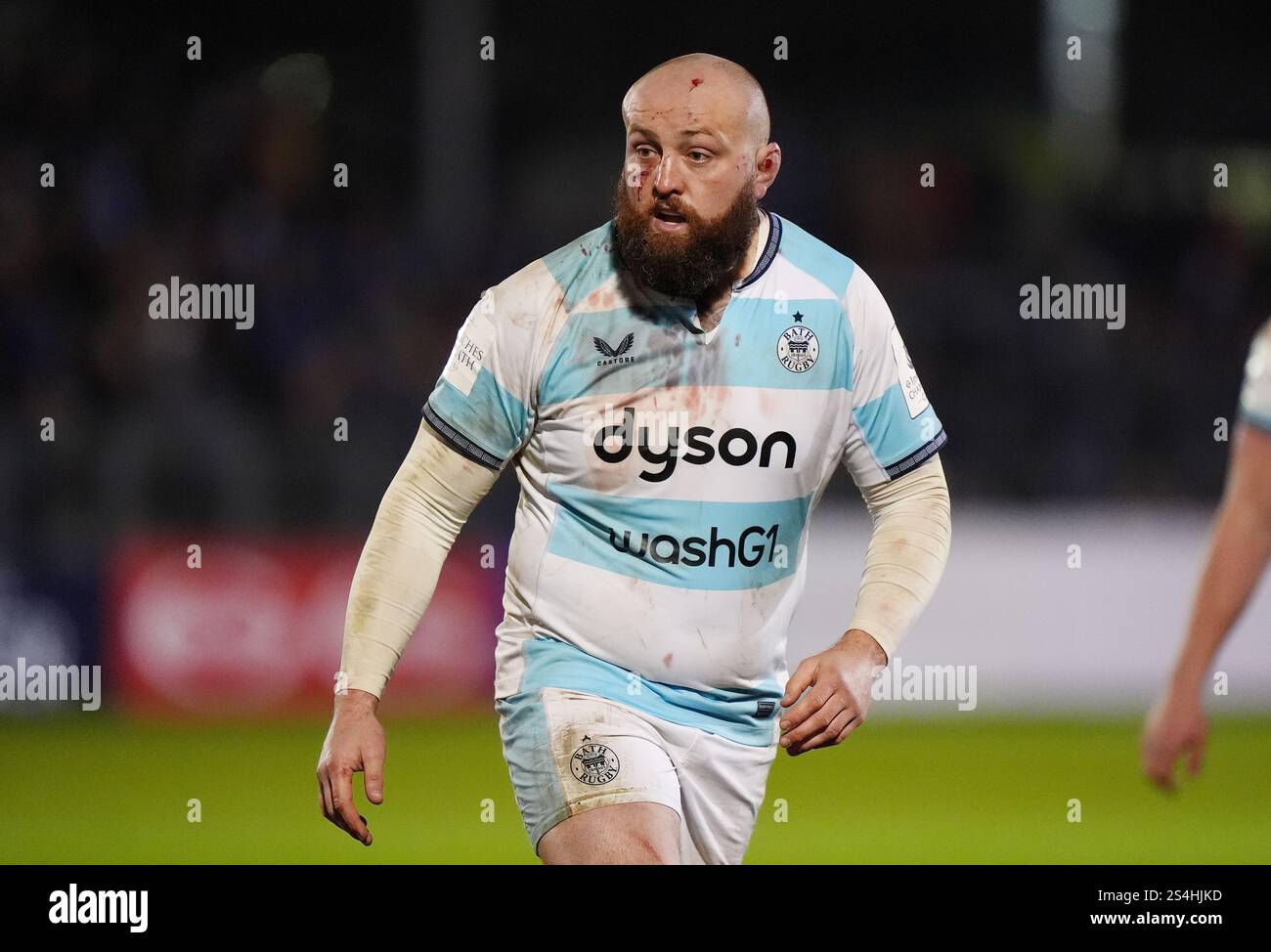 *EDITORS NOTE: Blood Shown* Bath's Tom Dunn during the Investec ...