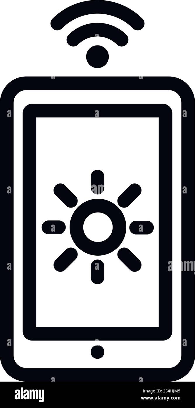 Light smart control icon. Outline light smart control vector icon for web design isolated on ...