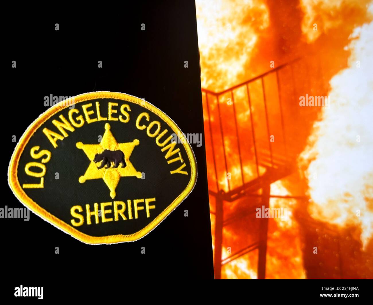 Los Angeles, California, USA. 12th Jan, 2025. Emblem of the Los Angeles ...