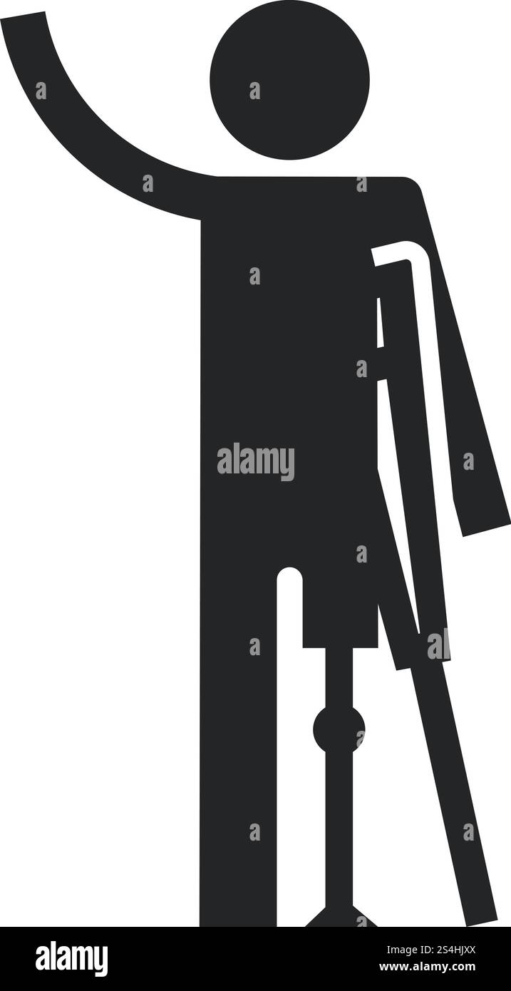 Man prosthesis leg icon. Simple illustration of man prosthesis leg ...